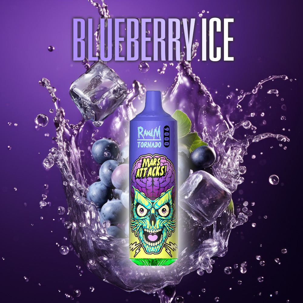 RandM Tornado 9000 Blueberry Ice🫐🧊 – RandM Tornado Vapes