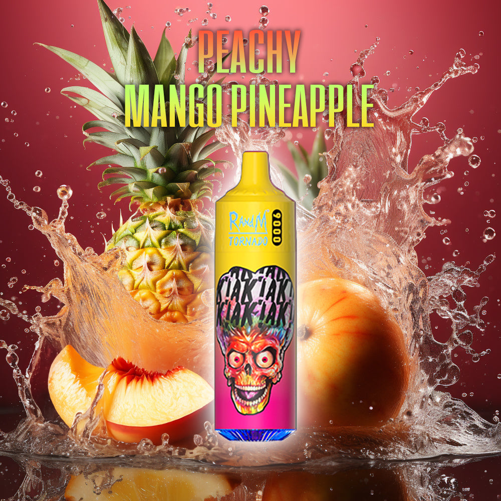 RandM Tornado 9000 Peachy Mango Pineapple🍑🥭🍍 – RandM Tornado Vapes